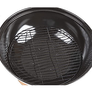 Fire Sense 62242 Fire Pit Degano Round Wood Burning Lightweight Portable Outdoor Firepit Backyard Fireplace Also Included Wood & Cooking Grate - Black Copper - 26"