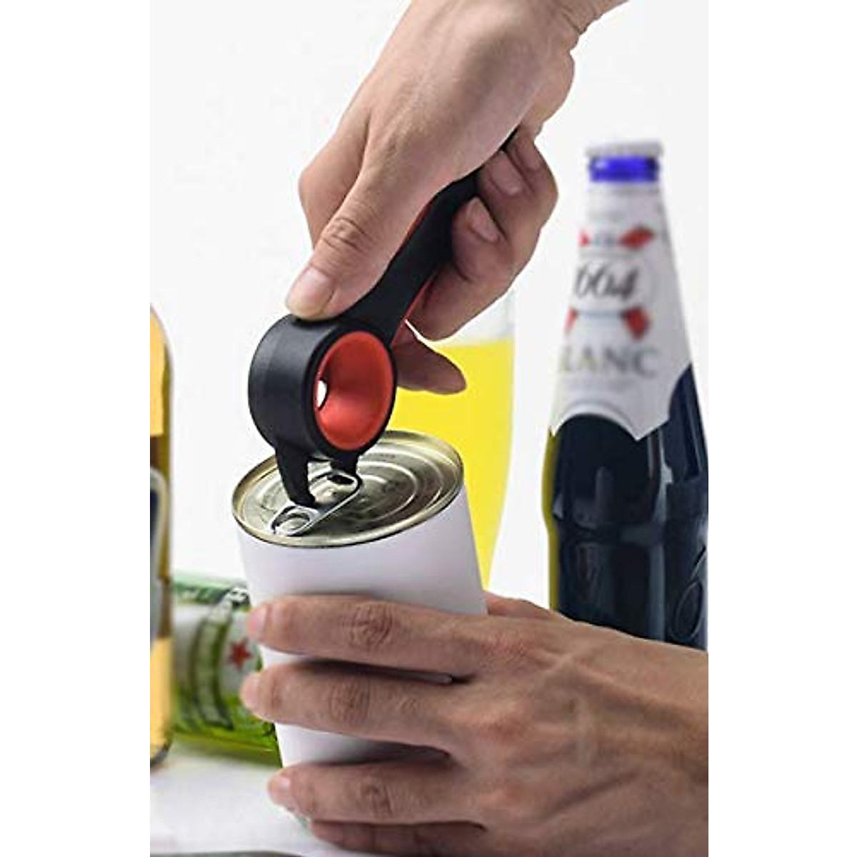 2 pcs 5 In 1 Multi Function Multi-function Can Jar Bottle Open/Tighten Bottle Jar Can Opener for Small Hands, Seniors or Anyone Who Suffers from Arthritis Good Kitchen Tool (black/white)
