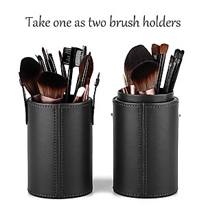 Narwey Makeup Brush Holder Travel Brushes Case Bag Cup Storage Dustproof for Women (Black)