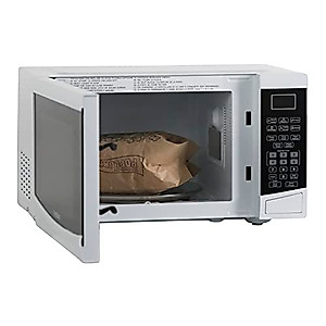 West Bend WBMW92W Microwave Oven 900-Watts Compact with 6 Pre Cooking Settings, Speed Defrost, Electronic Control Panel and Glass Turntable, White