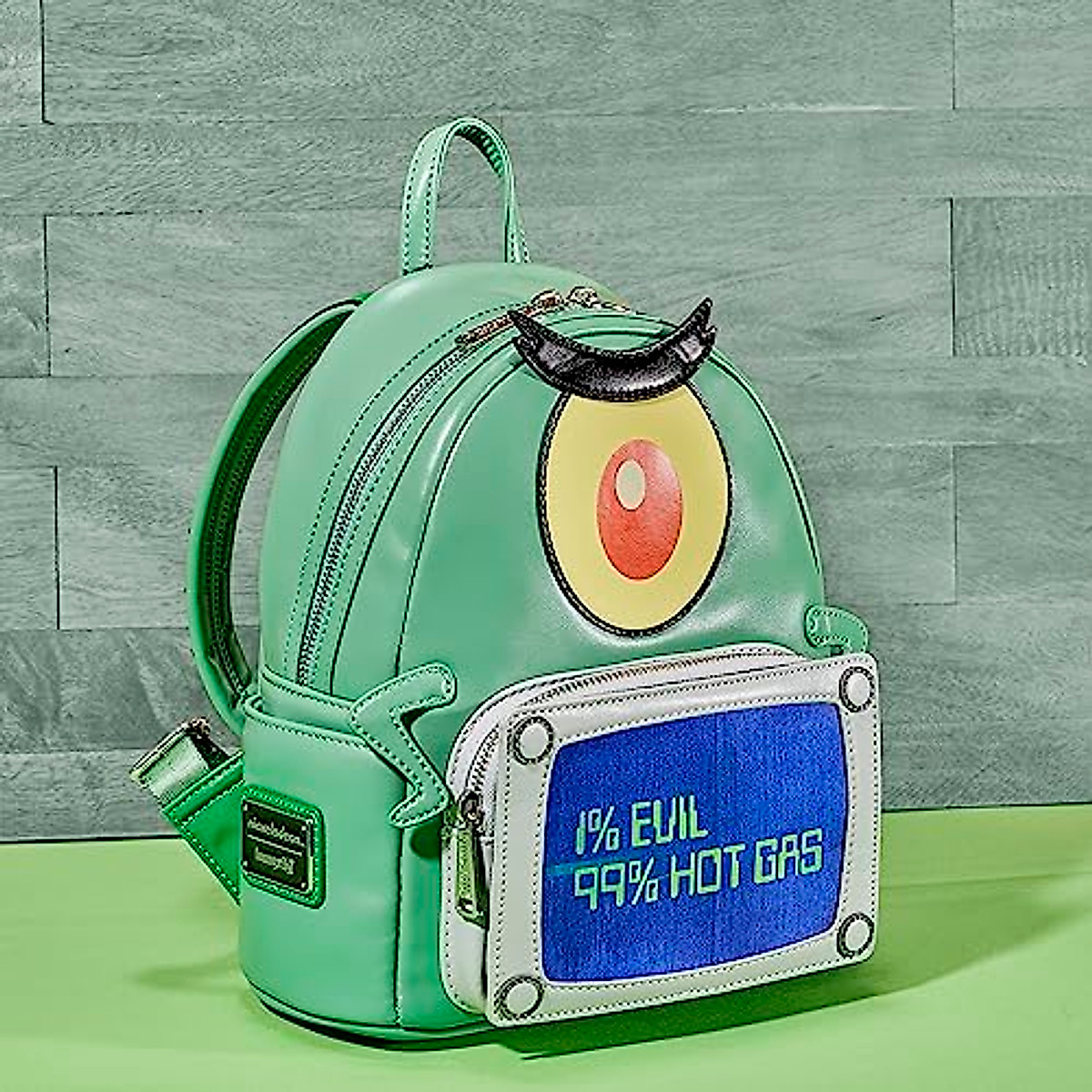 Loungefly Spongebob Squarepants: Plankton Lenticular Mini-Backpack, Amazon Exclusive