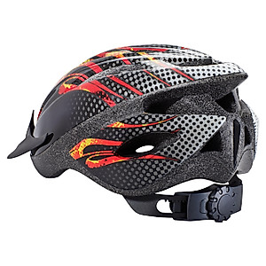Schwinn Thrasher Kids Bike Helmet, Boys And Girls, Fits 50 - 54cm Circumference, Ages 5-8 Year Olds, Lightweight, Detachable Visor, CPSC Safety Certified, Child, Flames