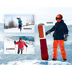 VELAZZIO Eco Gray Ski Gloves - Red, M