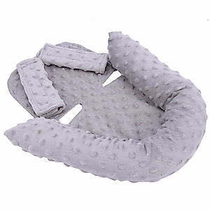 Jiawu Infant Support Pillow, Stroller Cushion, Baby Head Support, for Baby Protecting Child's Head(Grey, Baby headrest)