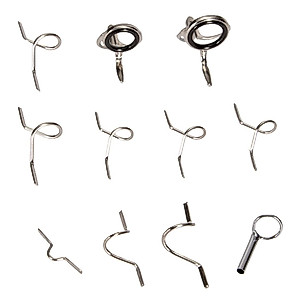 Fly Rod Guides Set, Hard Snake Ring Hook Keeper Fishing Rod Guide Tip Repair Kit Rod Cases & Tubes