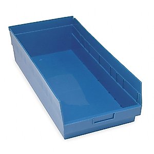 Quantum QSB216BL Store More Shelf Bin, 23-5/8" Length x 11-1/8" Width x 6" Height, Blue, Pack of 6