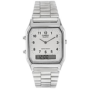 Casio General Men's Watches Digital-Analog Combination with 10 Year Battery Life AQ-230A-7BMQ - WW, White (AQ-230A-7B)