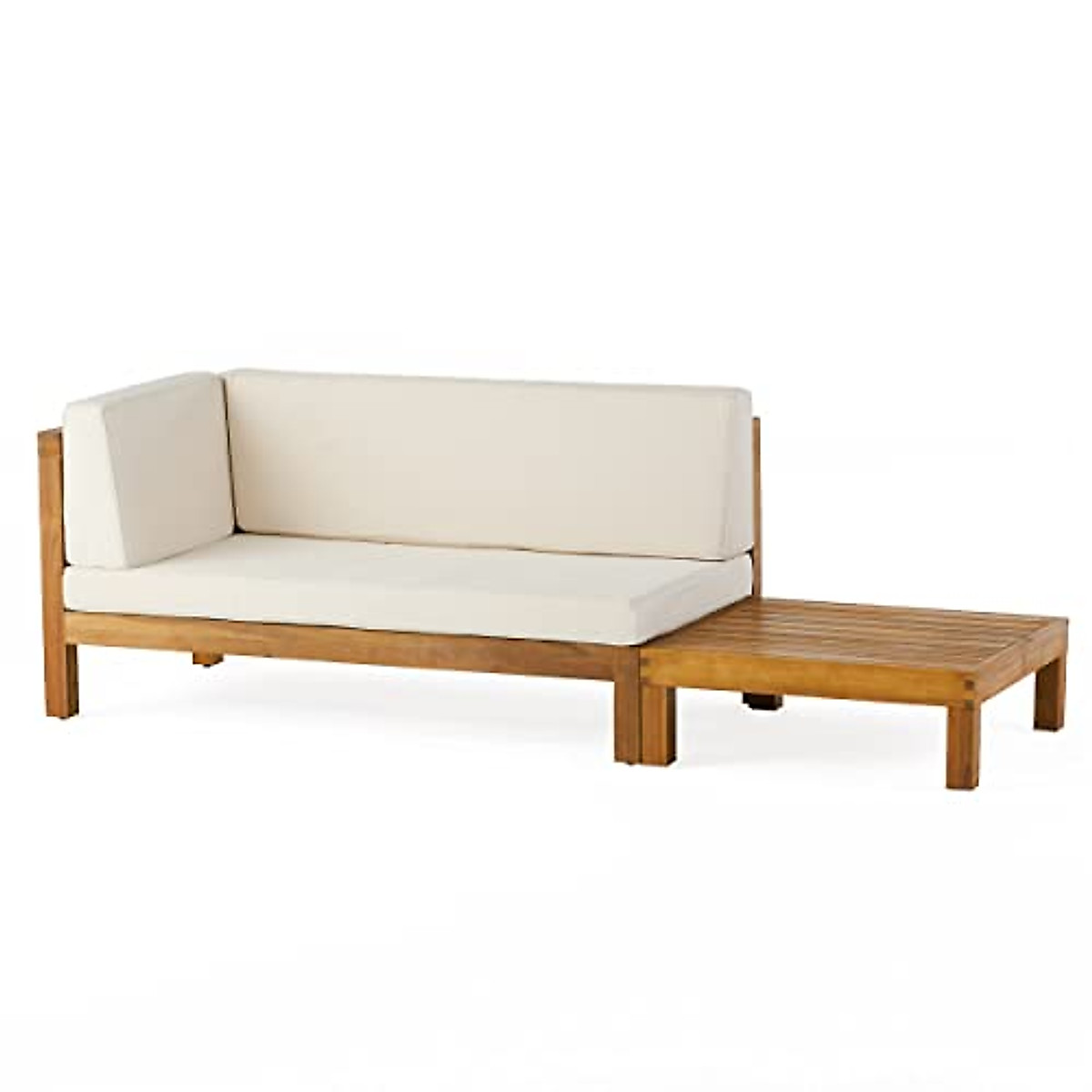 Christopher Knight Home 316585 Brava Patio Conversation Sets, Teak + Beige