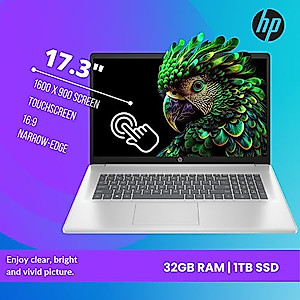 HP Touchscreen Laptop, 17.3" HD+ Touchscreen Display, AMD Ryzen 5 7530U Processor (Beats i7-1165G7, 6 Cores, 12 Threads), 32GB RAM - 1TB SSD, w/Stylus, Wi-Fi 6, Webcam, HDMI, Windows 11 Home, Silver