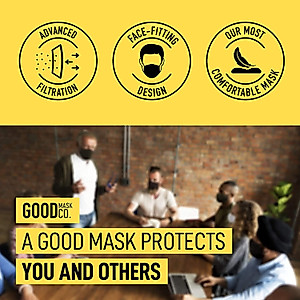 Good Mask Co. The Good Comfort KN95 Face Mask, Disposable KN95 Face Mask, Folding, Comfortable Face Masks, Bulk Face Masks (25 Pack of Masks, Black)