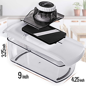 Fullstar 6-in-1 Mandoline Slicer For Kitchen, Cheese Grater, Vegetable Spiralizer and Veggie Slicer for Cooking & Meal Prep (Kitchen Gadgets Organizer & Safety Glove Included)