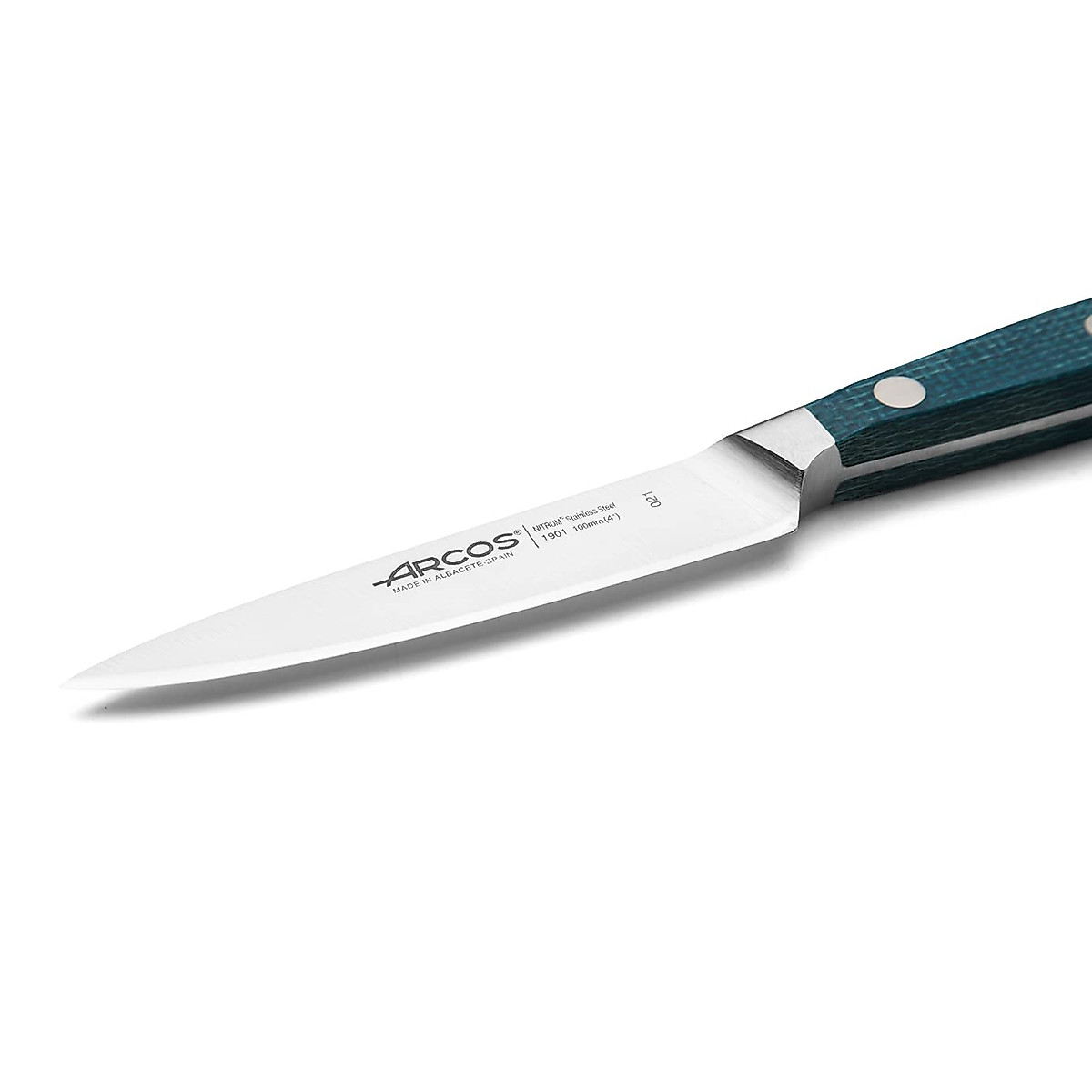 Arcos Series Brooklyn-Paring Knife Nitrum Forged Stainless Steel 100 mm (3.94 Inch) -Handle MI Carta Blue Colour (Silk Blade), ands Plastic