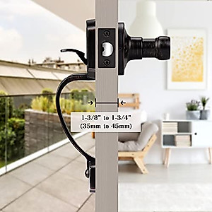 Tinewa Main Entrance Keyless Door Handleset, Passage Front Door Handle with Lever Inside, Low Profile Front Lock Handleset with Halifax Oil Rubbed Bronze Finish, Reversible for Right & Left Sided