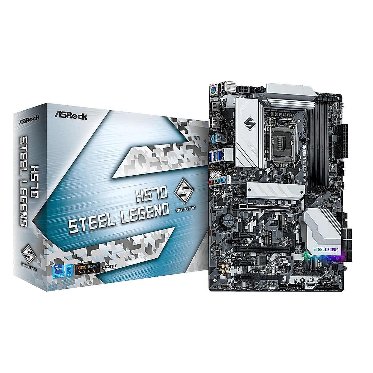 ASRock H570 Steel Legend Compatible with Intel 10th and 11th Generation CPU (LGA1200) H570 Chipset ATX Motherboard