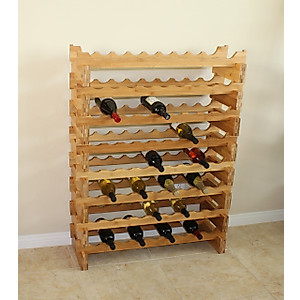 Oceanstar 18-Bottle Stackable Bamboo Wine Rack