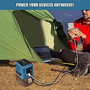 Mellif Portable Power Station for Makita 18v Battery, 200W Cordless Inverter AC Outlet with Dual USB, DC 18V to AC 120V Generator for Outdoor Camping Travel RVs Home Use (Battery Not Included)