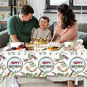 3Pcs Bugs Tablecloths-Bugs Birthday Party Decorations Ladybugs Reptile Themed Disposable Rectangular Plastic Table Covers for Kids Insect Happy Birthday Party Supplies