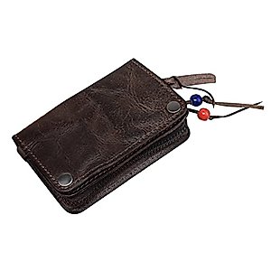 Genuine Leather Keychain Key Case,MoreChioce Card Holder Wallet Cowhide Leather Smart Keychain Protector Cover Key Organizer Card Case with 6 Hooks and Zipper,Coffee Color