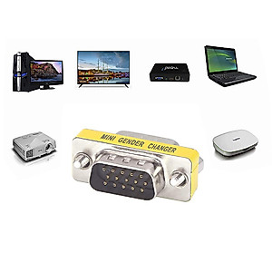 VCE VGA Adapter, Male to Male SVGA Coupler HD15 Mini Gender Changer, VGA Cable Extender, 3-Pack