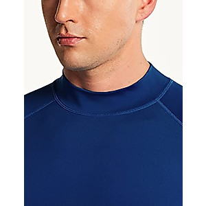TSLA Men's UPF 50+ Long Sleeve Rash Guard, UV/SPF Quick Dry Swim Shirt, Water Surf Swimming Shirts, Basic Guard Navy, X-Large