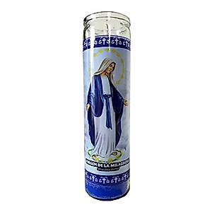 Staci19 Miraculous Mother (Virgen de la Milagrosa) Blue Devotional Candle