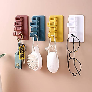 NA Creative Organ Hook Kitchen Wall-Mounted Nail-Free Hanger Behind The Door Bathroom no Traces on The Walls Plastic Bathroom Adhesive Hook