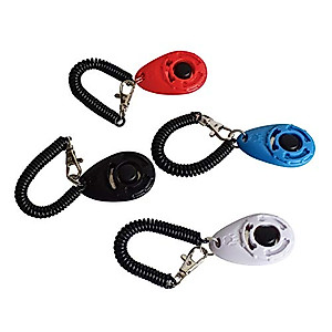 Ruconla- 4 Pack Dog Training Clicker with Wrist Strap, Pet Training Clicker Set