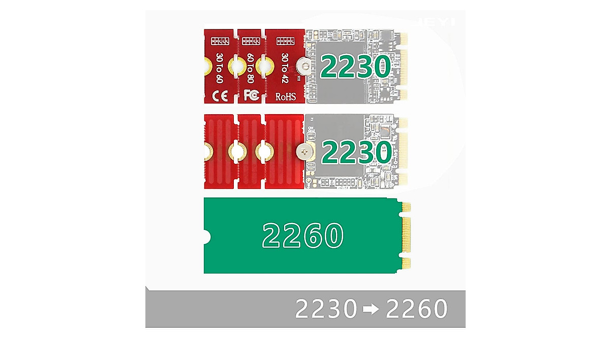 JEYI M2 NVME SSD Extended Bracket - Adjustable & Durable
