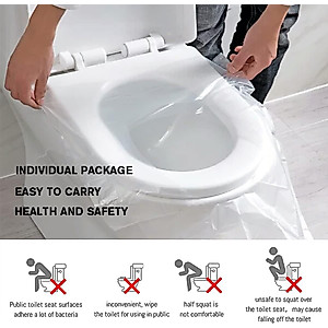 Luckyrao 50 PCS Travel Disposable Toilet Seat Cover Waterproof Portable WC Pad Toilet Mat For Baby Pregnant Mom,Independent Packing