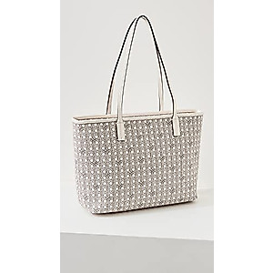 Tory Burch Women's Ever-Ready Small Tote, New Ivory, Off White, Grey, Print, One Size