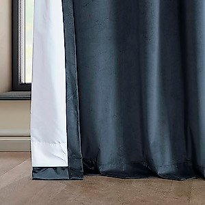 HPD Half Price Drapes Heritage Plush Velvet Grommet Curtains for Bedroom & Living Room 50 X 96, VPYC-161258-96-GR (1 Panel) London Blue
