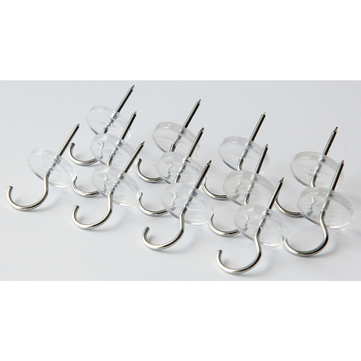 CraZy TACKz 36 Tacks - 2 in 1: Push pin Hook tack - New Invention Hang 100's of Items Interior or Exterior Decor at Home, School, Office, DIY, for Party or Holiday (Clear, 36pc)