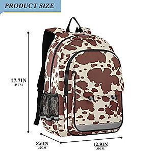 ALAZA Cow Leather Skin Brown Backpack Cycling, Running, Walking, Jogging