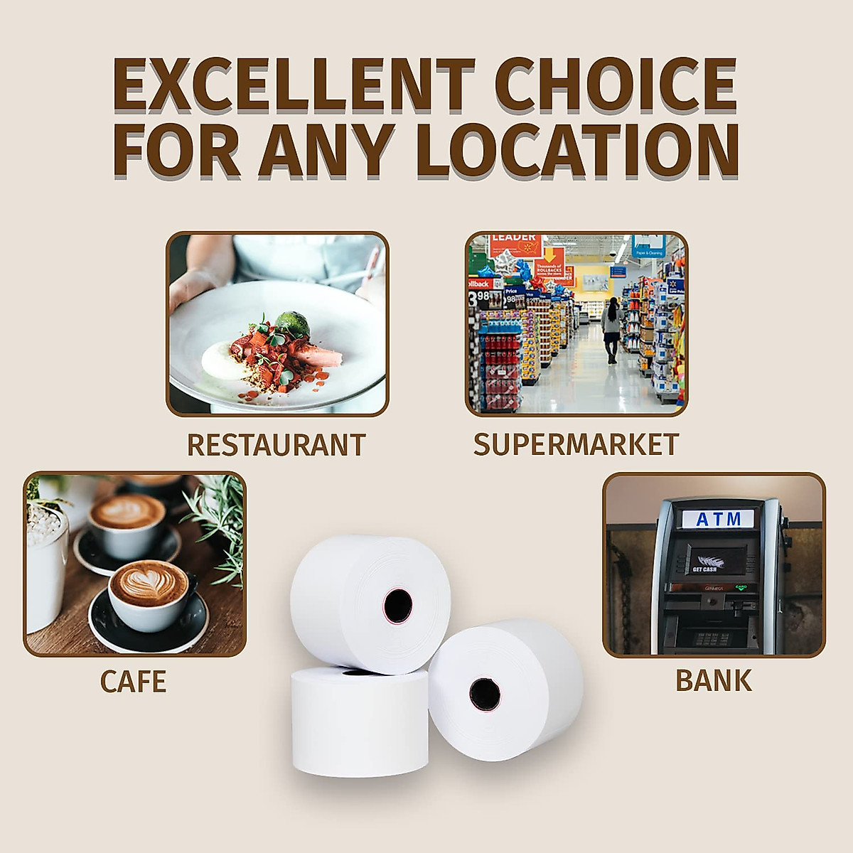 Gorilla Supply Thermal Paper Receipt Roll 2-1/4" x 50' BPA Free 50 Rolls