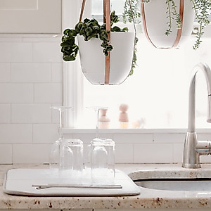 Full Circle Supermatural Dish Kitchen Sink Accessories, Recycled Microfiber Dish Mat, Gray