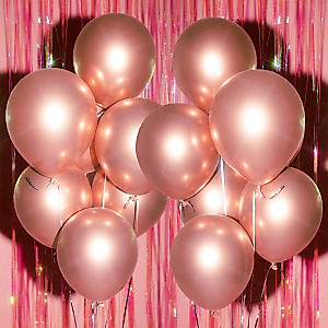 xo, Fetti Rose Gold Chrome Balloons - 25 pk, 12" | Bachelorette Party Decorations, Bridal Shower, Birthday Party, Engagement