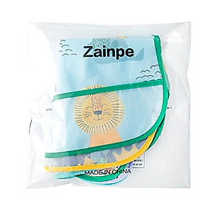Zainpe 5Pcs Snap Baby Bibs Fox Bear Waterproof Stain Resistant Feeding Bib with Food Catcher Pocket Washable Adjustable Starter Bib Unisex Animals Burp Cloths for Infants Newborns Toddlers 6-24 Months