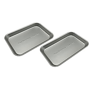 JDS Toy Store 2-Pack Premium Aluminum Baking Tray For Easy Bake Over, Measures 6" x 4" x 0.5"
