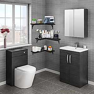 Corner Floating Shelves, Wood Wall Mounted Shelf Set of 3, L-Shaped Rustic Farmhouse Display Storage Shelf Hanging Bookshelf Organizer for Bathroom, Living Room, Bedroom, Kitchen, Office Décor