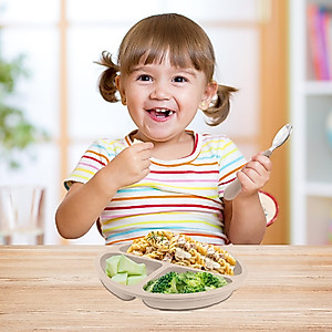 Eascrozn 6 Pack Toddler Utensils, Kids Silverware Set with Silicone Handle, Children Safe Forks and Spoons, 18/8 Stainless Steel, Food Grade Silicone Feeding Supplies, Dishwasher Safe