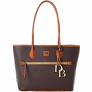 Dooney & Bourke Women's Tote in Pebble Grain Leather, Medium Sized Handbag with Leather Straps, Brown Tomorrow