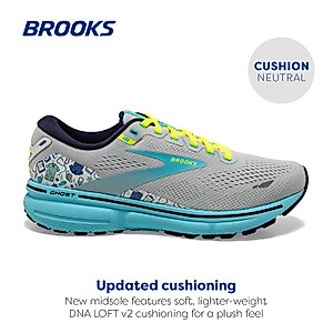 Brooks Women's Ghost 15 Neutral Running Shoe - Oyster/Bluefish/White - 8.5 Medium
