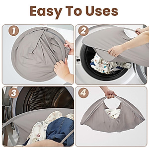 ZIMUHENAI 26" Collapsible Laundry Basket, Larger Popup Laundry Basket for Dryer, Portable Laundry Hamper for Clothes Storage and Easy to Use(Grey)