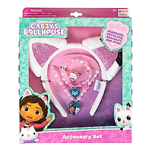LUV HER Gabby Dollhouse Headbands for Girls - Kids Jewelry - Dress Up Set All in one Giftable Box - Headband - Play Jewelry Set - 4pc (Toddler Headband, Necklace, Dress Up Bracelet, Ring) Ages 3+