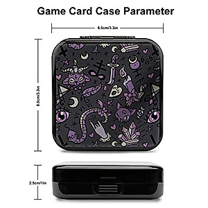 Sedoied Purple Black Goth Spooky Printed Game Card Case for Nintendo Switch Cartridge Holder Carrying Storage Box with 24 Memory Card Holder g-c-02358741a One Size