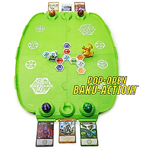 Bakugan Evo Battle Arena, Includes Exclusive Leonidas Bakugan, 2 Cards and BakuCores, Neon Game Board for Bakugan Collectibles, Ages 6 and Up
