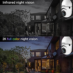 WESECUU Light Bulb Security Camera -5G& 2.4GHz WiFi 2K Security Cameras Wireless Outdoor Motion Detection and Alarm,Two-Way Talk,Color Night Vision,Human Detection, Bulb Camera Compatible with Alexa