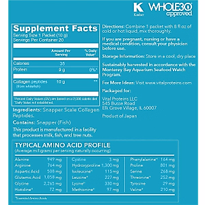 Vital Proteins Marine Collagen Peptides Powder Supplement 7.8 oz Canister + Stick Packs (10 g) (Box of 20)