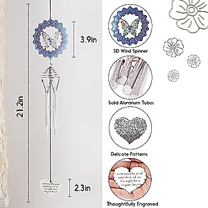 Sympathy Wind Chimes -Sympathy Gift Baskets for Loss of Loved One-Unique Condolence Gifts/Grief Gifts/Bereavement Gift for Mother/Father/Sister（Colorful Butterfly）