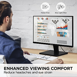 ViewSonic VS2447M 24 Inch 1080p Monitor with 100Hz, FreeSync, Thin Bezels, Eye Care, HDMI, VGA Inputs for Home and Office